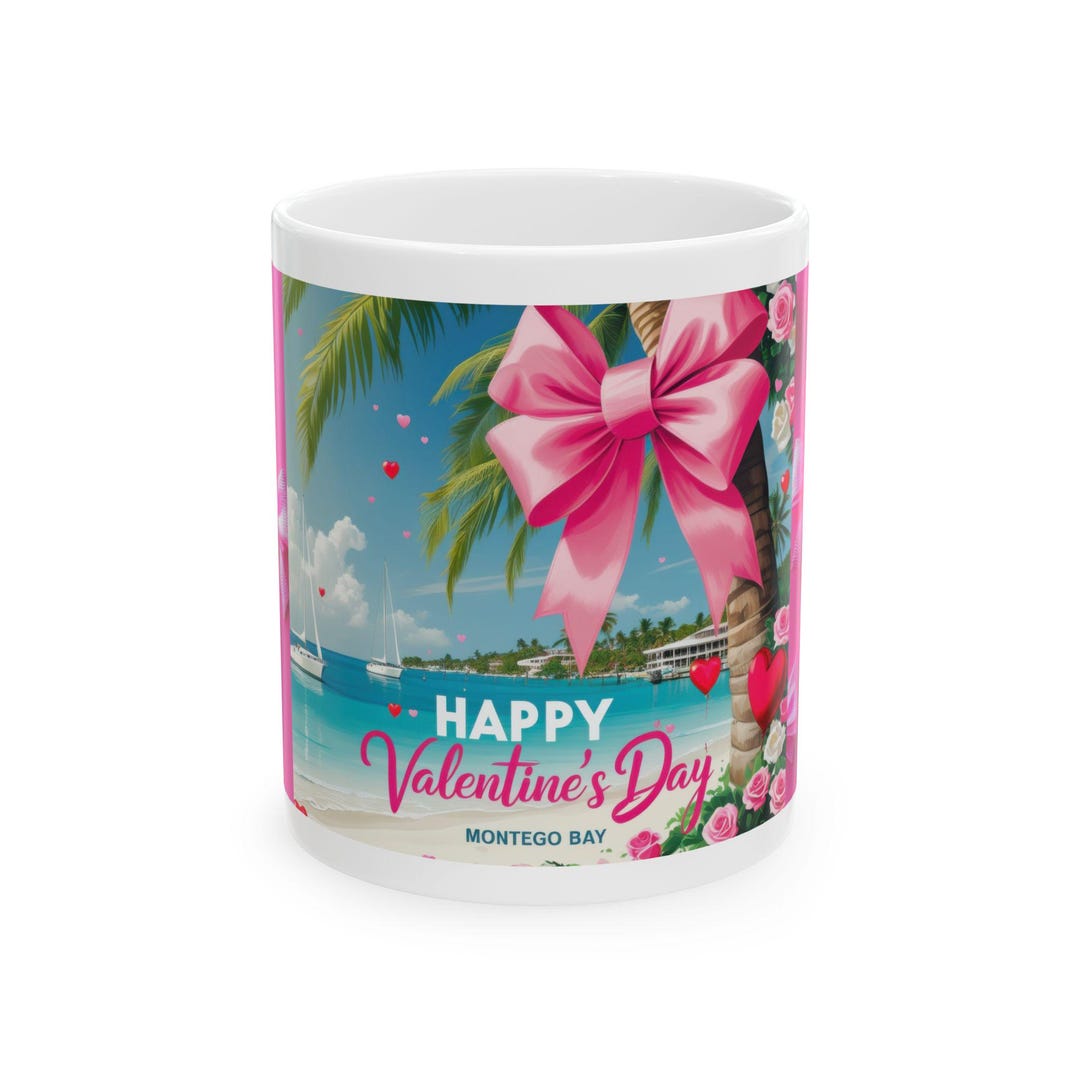 Romantic Montego Bay Valentine's Day Mug - Tropical Paradise Coffee Cup ...