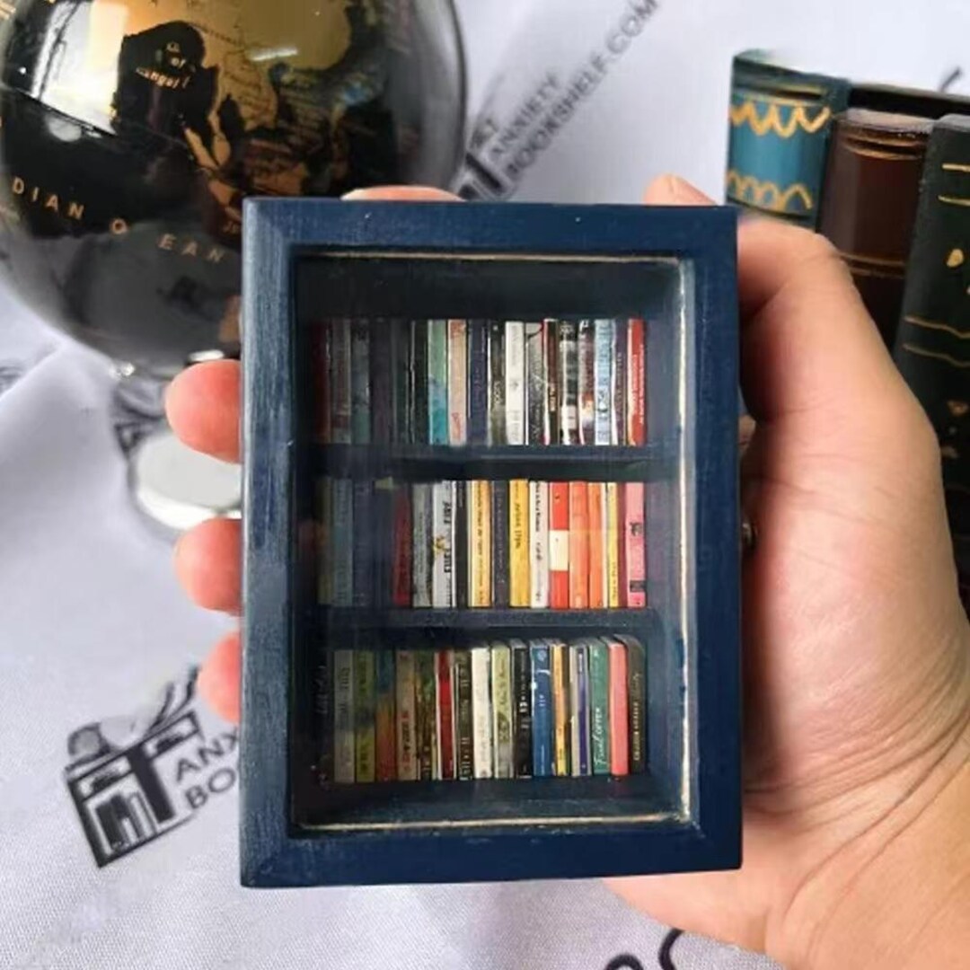 Vintage Pocket Edition Anxiety Bookcase, Customizable Mini Bookshelf ...