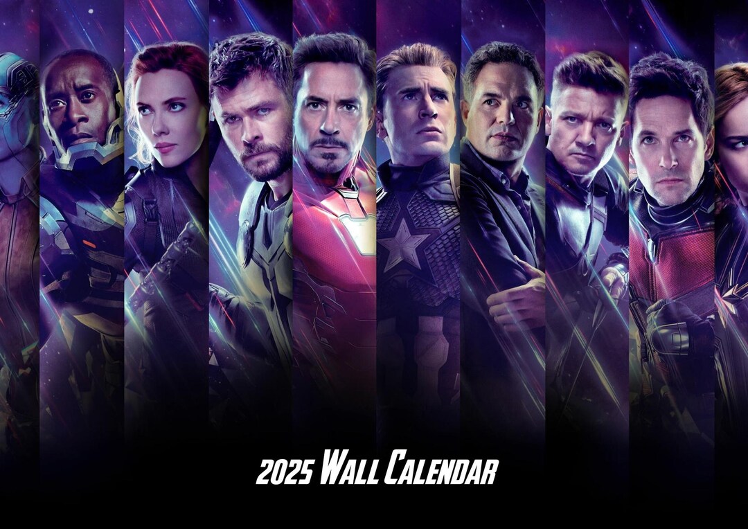 Superheroes 2025 Wall Calendar, Avanger's 12 Month Calendar, Man Cave ...