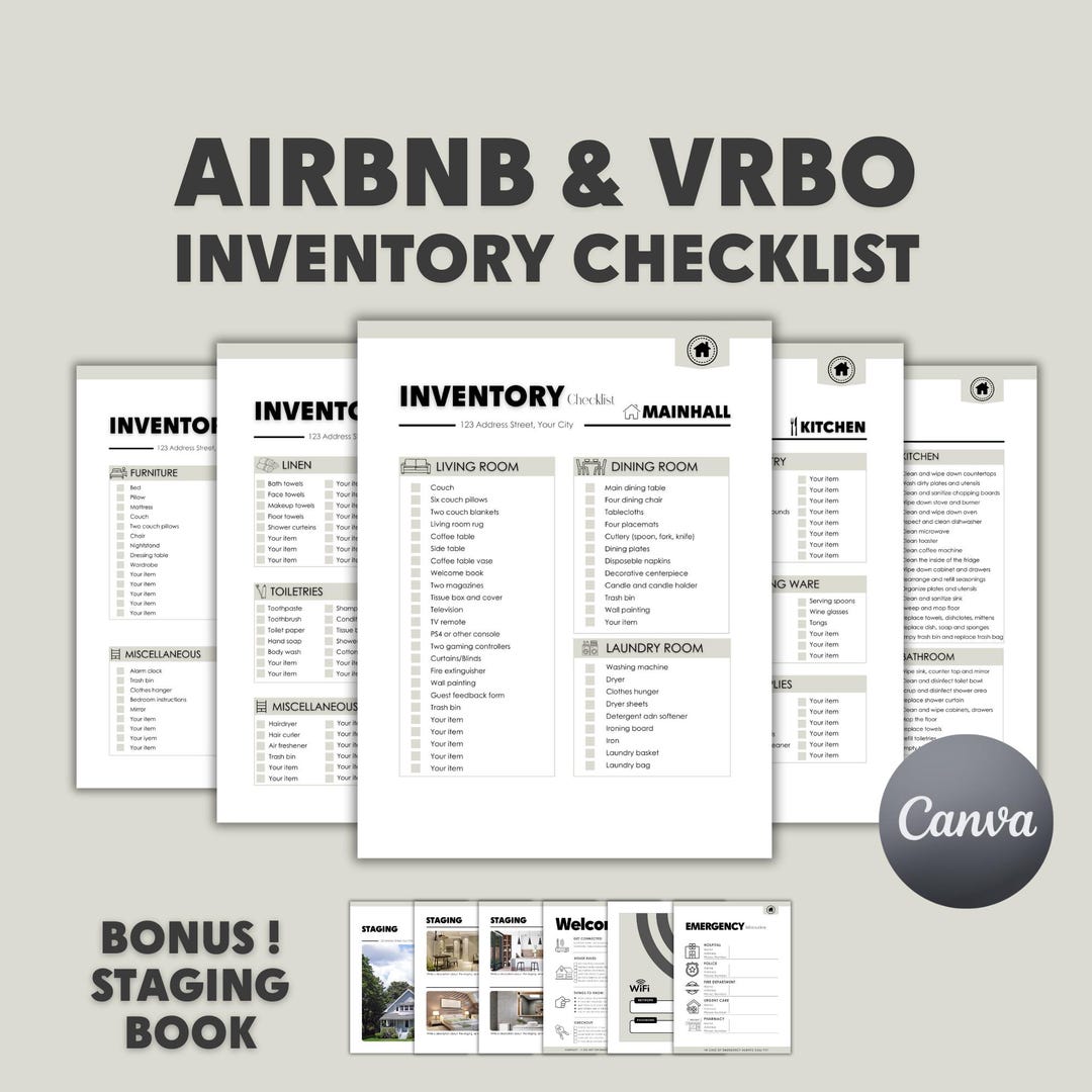 Ultimate Airbnb Inventory Organizer: Customize, Print, and Manage Your ...