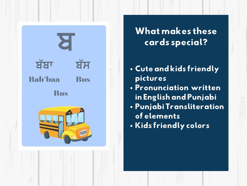 Punjabi Alphabet Flashcards for Kids,gurmukhi Alphabet Flash Cards With ...