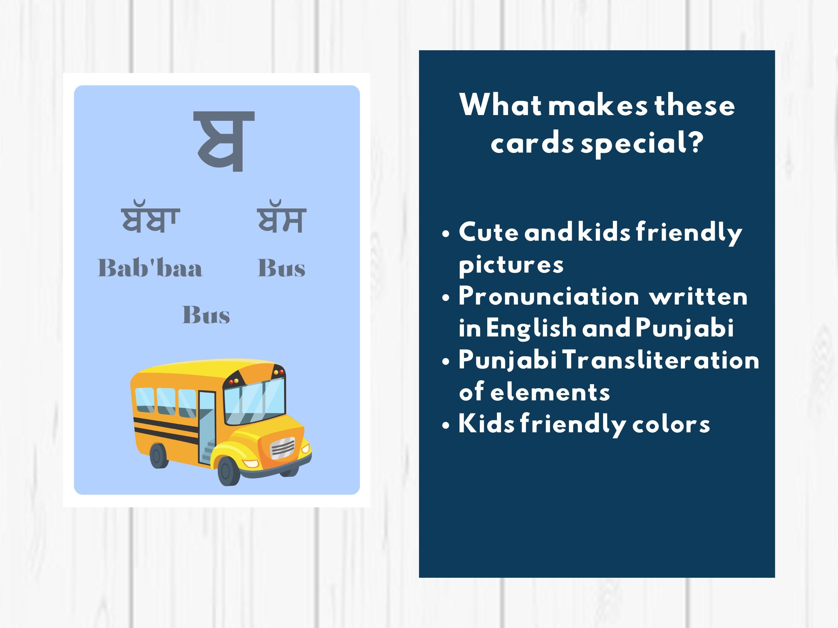 Punjabi Alphabet Flashcards for Kids,gurmukhi Alphabet Flash Cards With ...