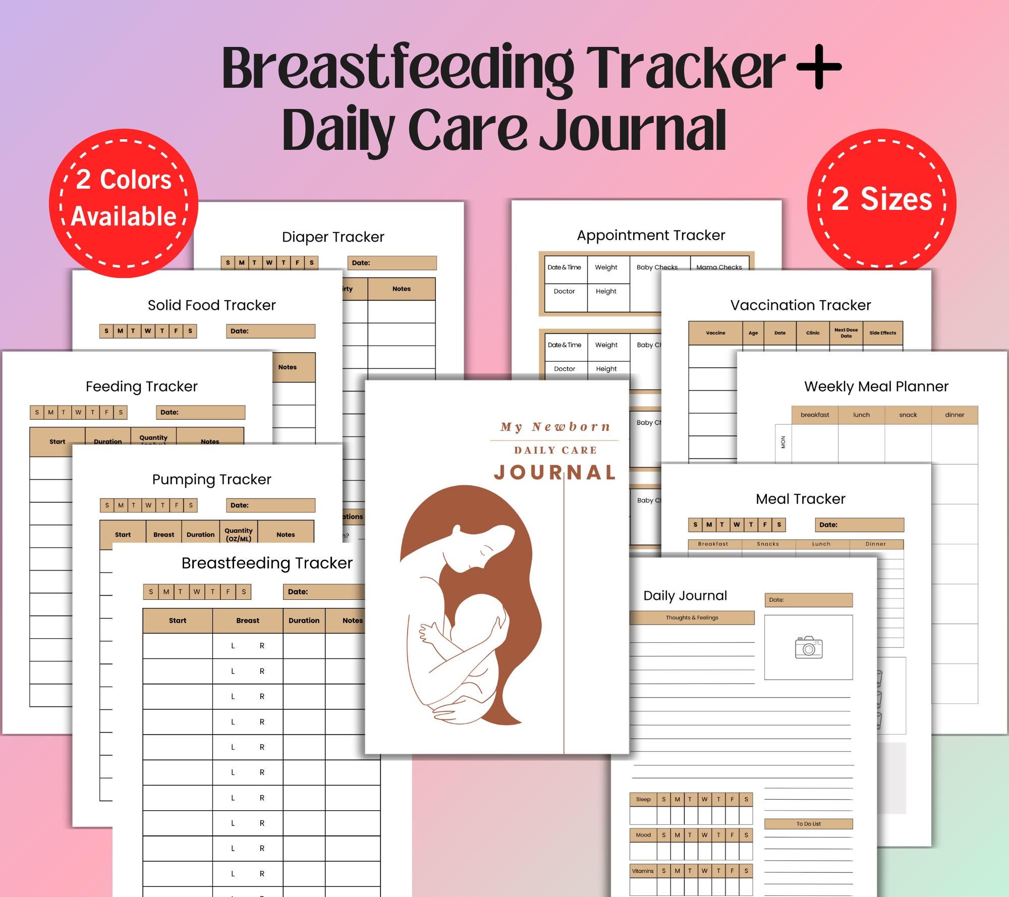 Breastfeeding Tracker, Breast Pumping Tracker Bottle Feeding Schedule ...