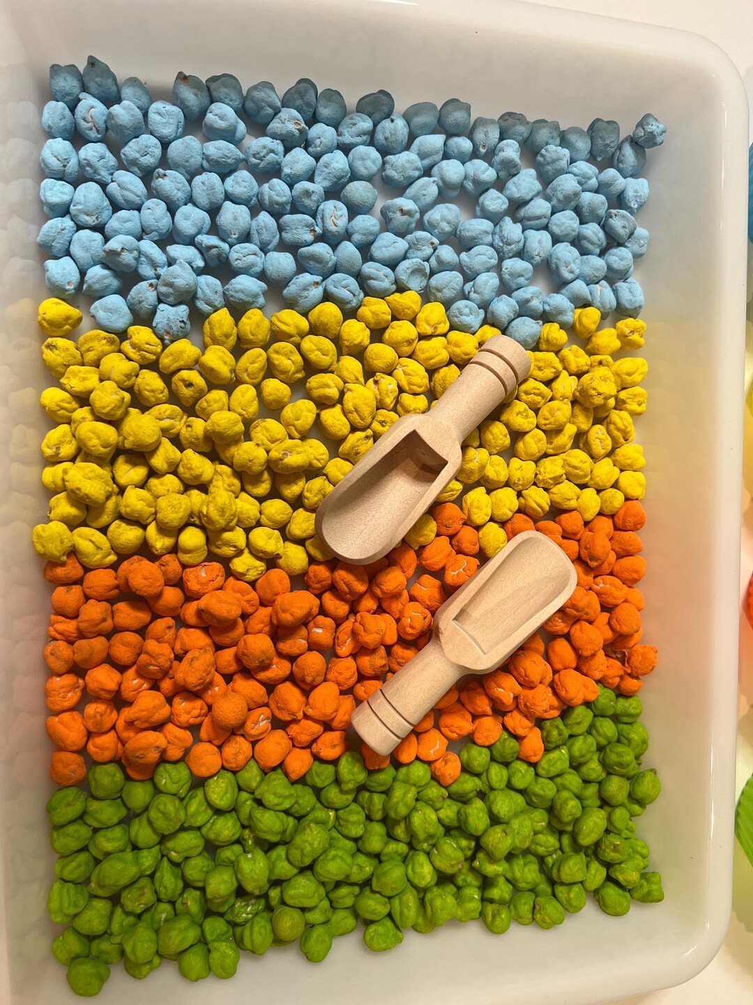 Color Sorting Sensory Bin Dyed Chickpeas Easter Spring Summer Colors - Etsy