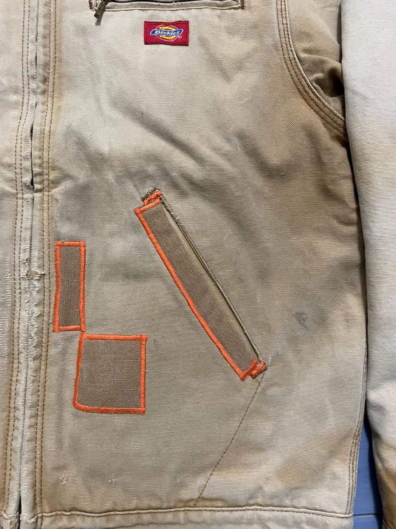 Vintage DICKIES Detroit Style Jacket Size L Worn and Mended - Etsy