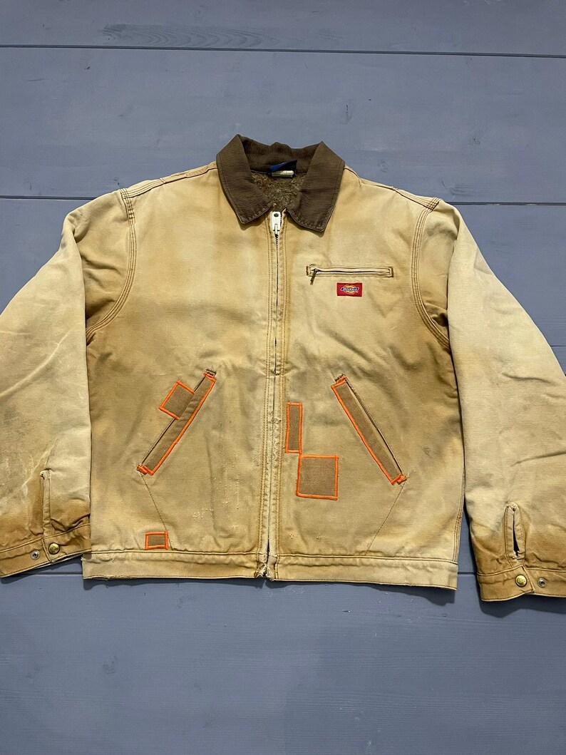 Vintage DICKIES Detroit Style Jacket Size L Worn and Mended - Etsy