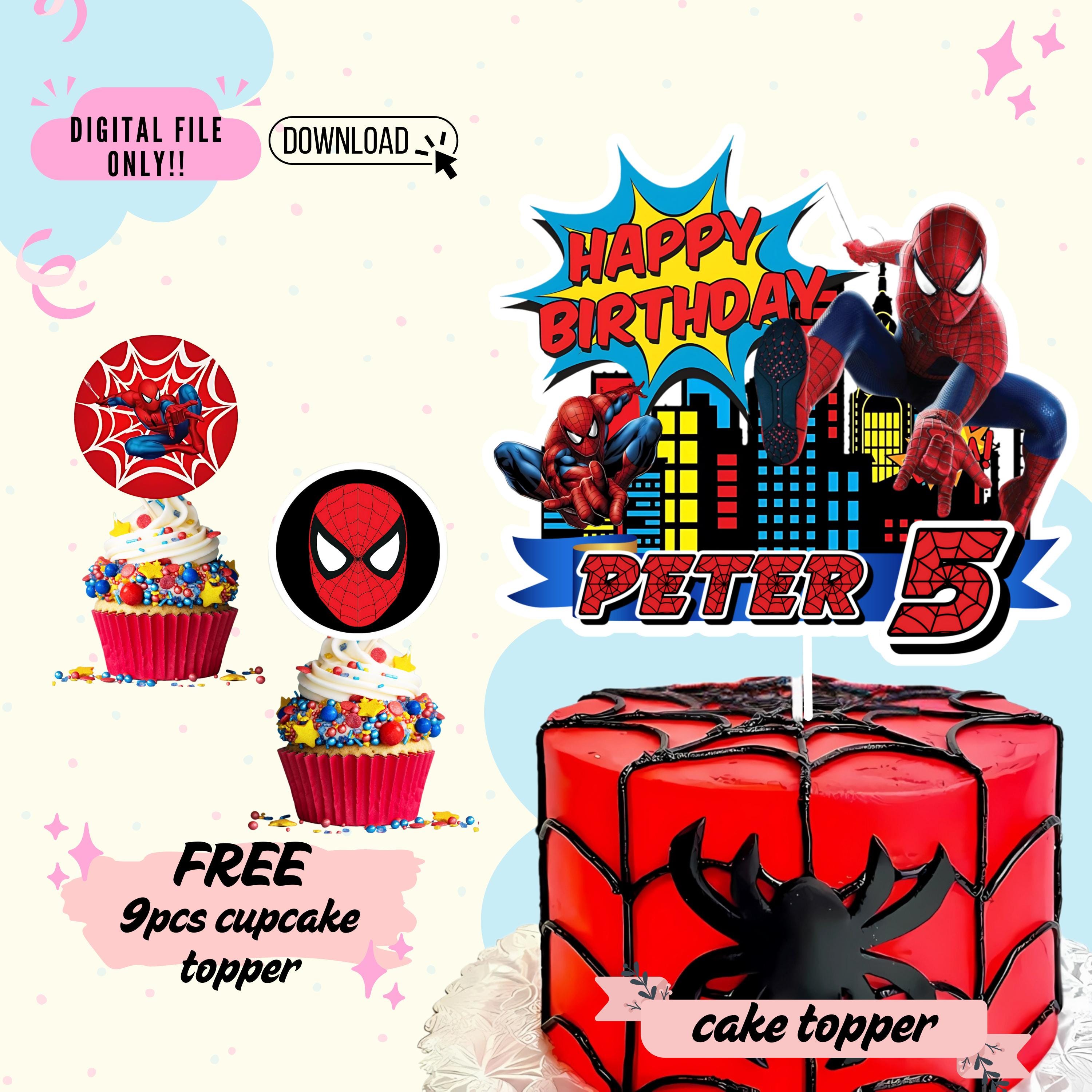 Birthday Red Cupcake Topper Party Supply-Cake Toppers Personalised ...