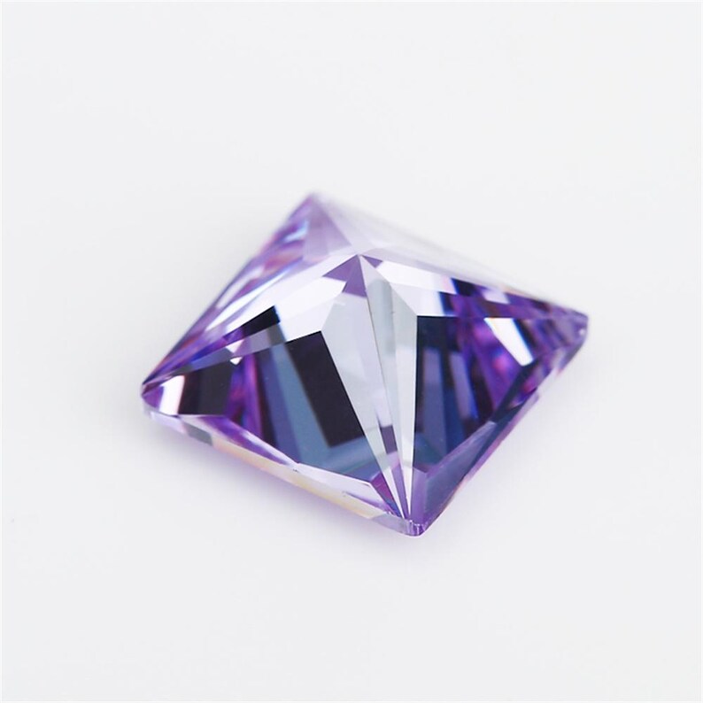 Lavender Color Square Princess Cut CZ Stone Cubic Zirconia Loose ...