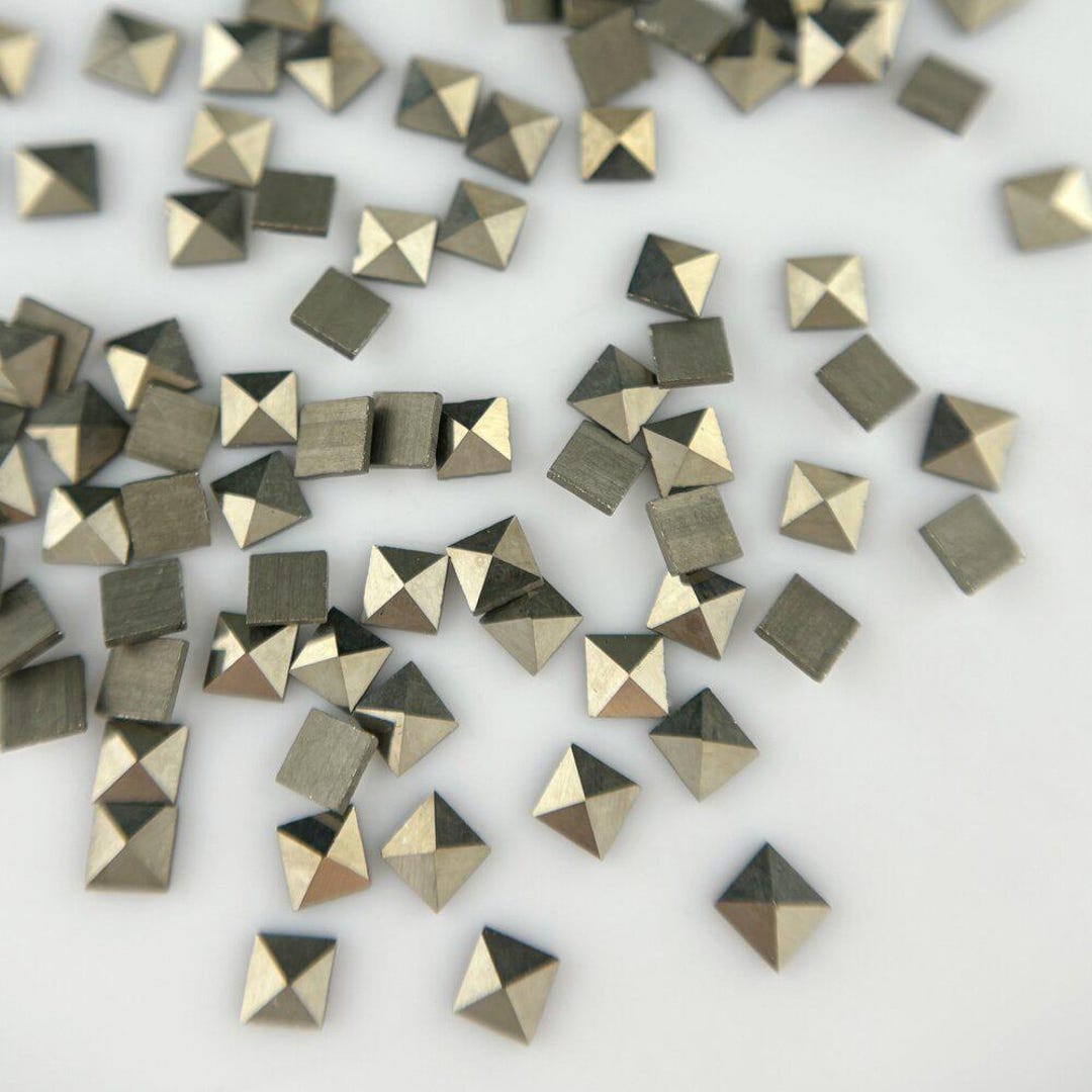 100pcs 1.2x1.2-2x2mm Natural Marcasite Stone Square Flat Back Marcasite ...