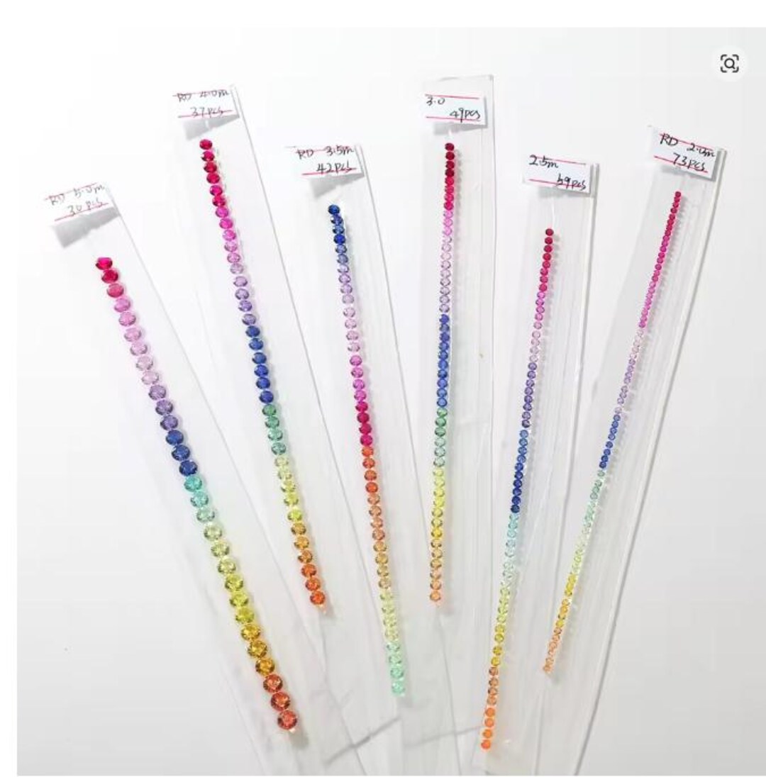 Rainbow Color Lab Grown Gradient Sapphire Gemstones, Round Cut 2-3mm ...