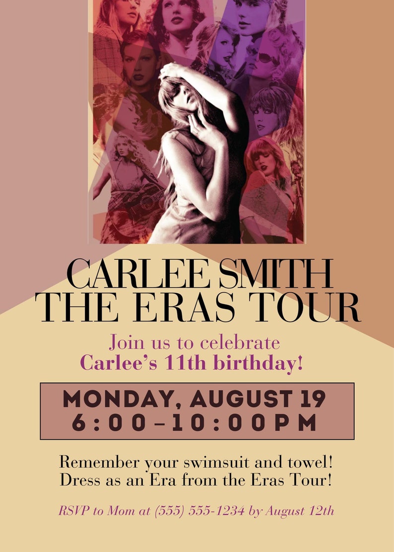 Eras Tour Birthday Invitation - Etsy