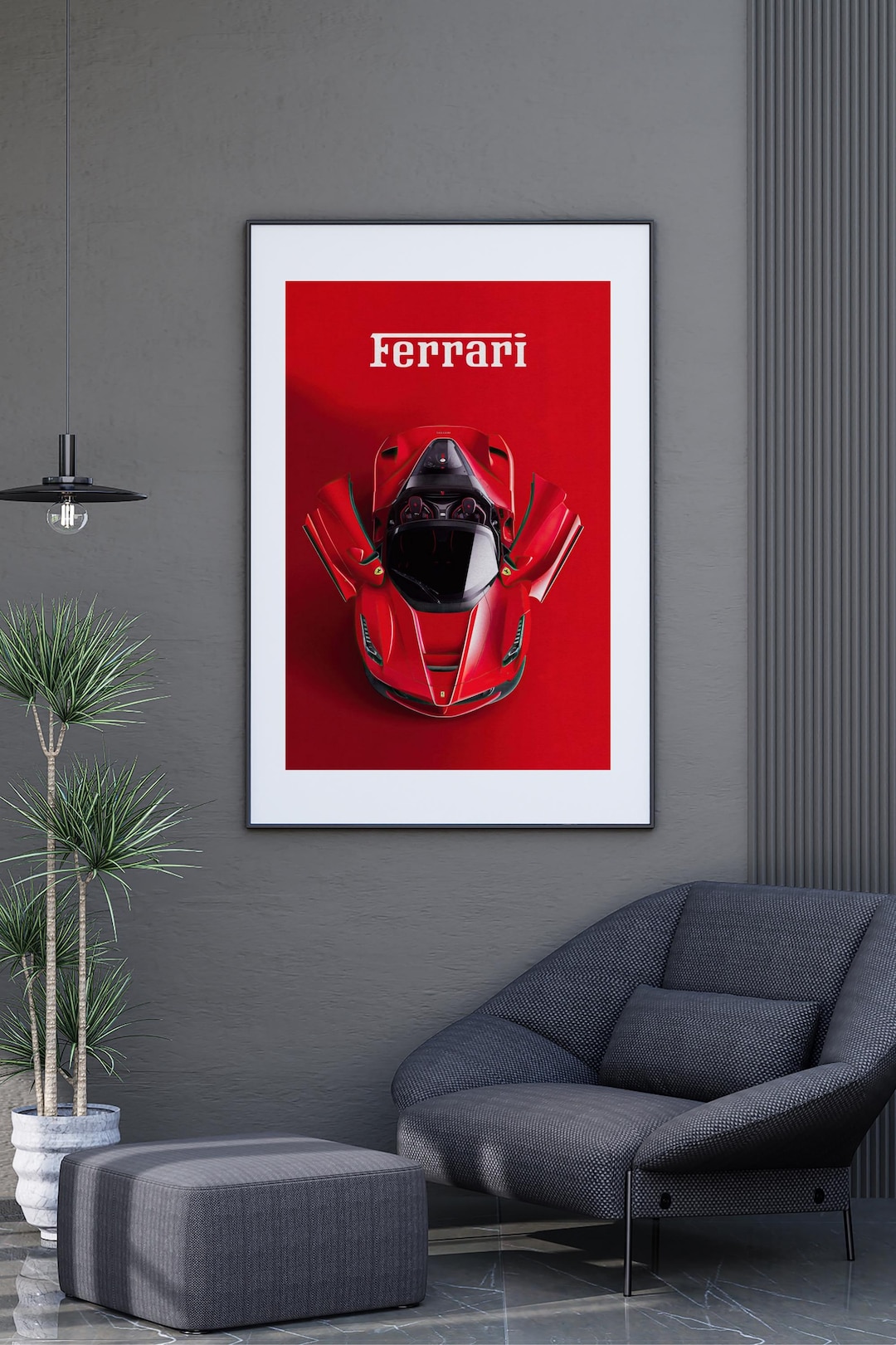 Ferrari Poster, Vintage Ferrari Print, Ferrari Wall Art, Ferrari Poster ...