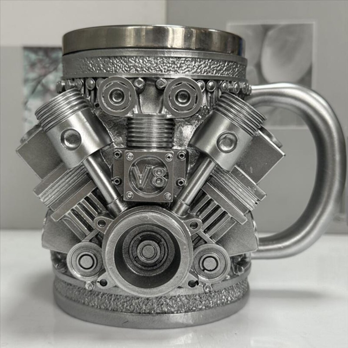 V8 Engine Coffee Mug, 3D Car Engine Mug, Funny Car Lover Gift, Large ...