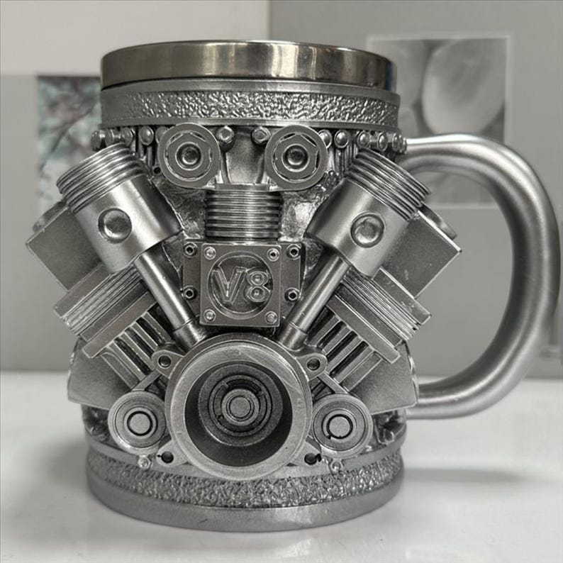 3D V8 Engine Coffee Mug, Large Capacity Car Lover Gift - Etsy