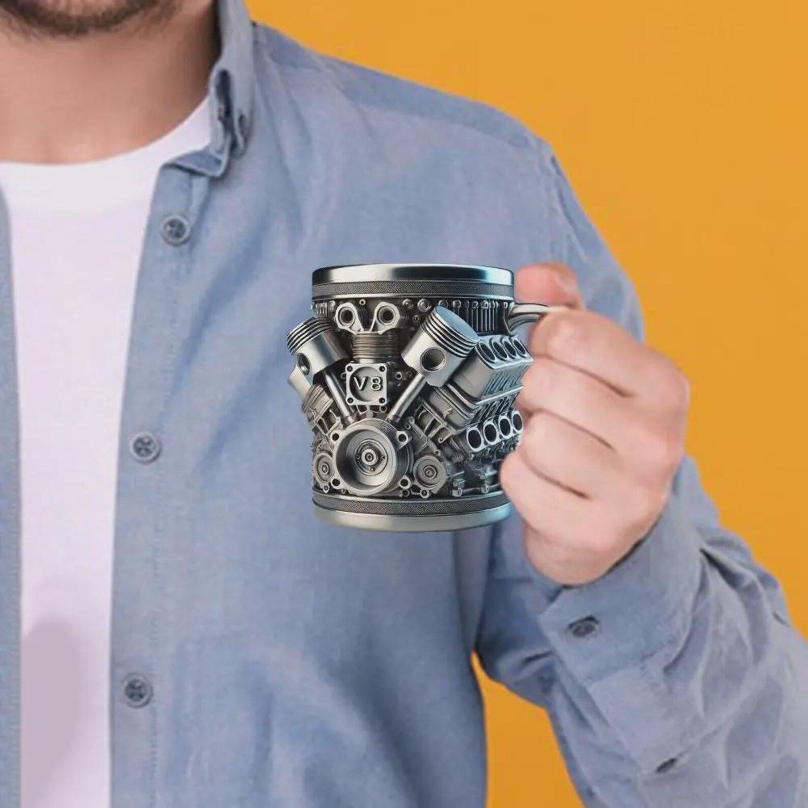 3D V8 Engine Coffee Mug, Large Capacity Car Lover Gift - Etsy