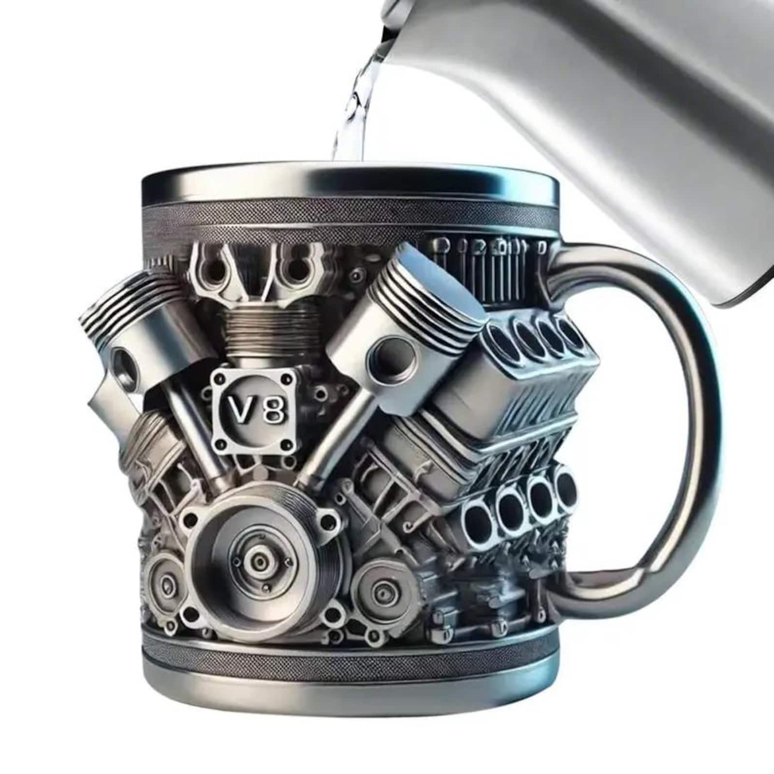 V8 Engine Coffee Mug, 3D Car Engine Mug, Funny Car Lover Gift, Large ...