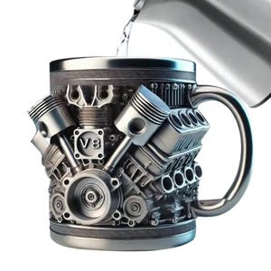 3D V8 Engine Coffee Mug, Large Capacity Car Lover Gift - Etsy