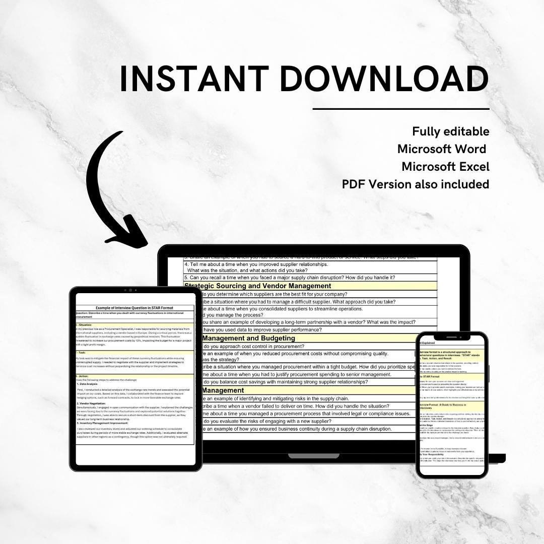 Interview Prep, Procurement Interview, STAR Format, STAR Method ...