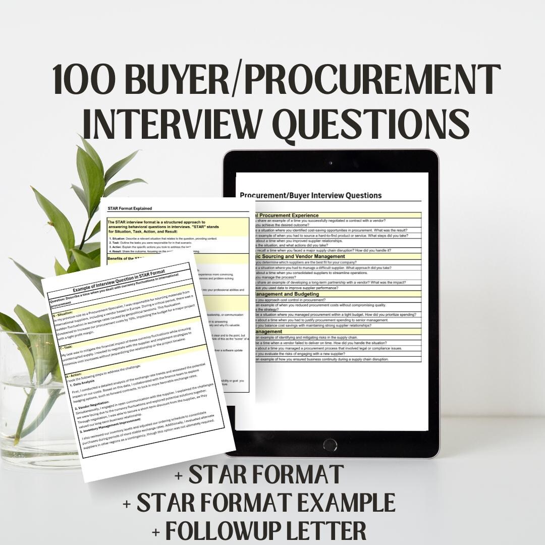 Interview Prep, Procurement Interview, STAR Format, STAR Method ...