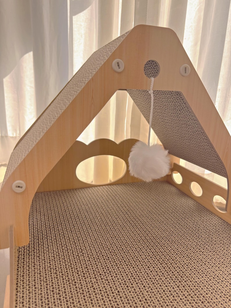 Stylish Cat House: DIY Scratch Post & Comfy Kitty Bed - Etsy