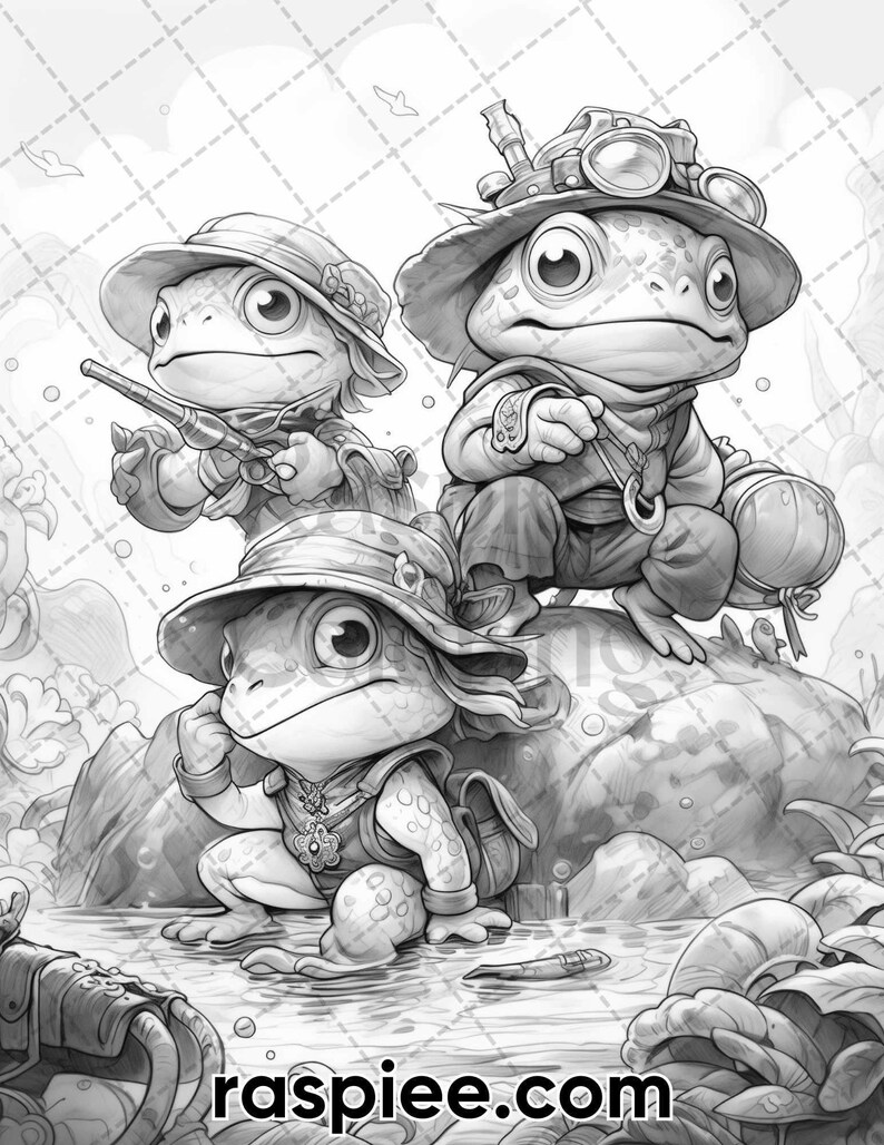 50 the Frog Kingdom Grayscale Coloring Pages - Etsy