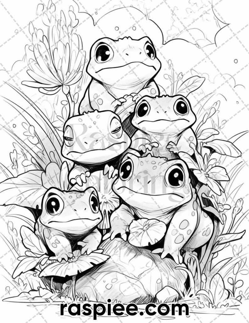 50 the Frog Kingdom Grayscale Coloring Pages - Etsy