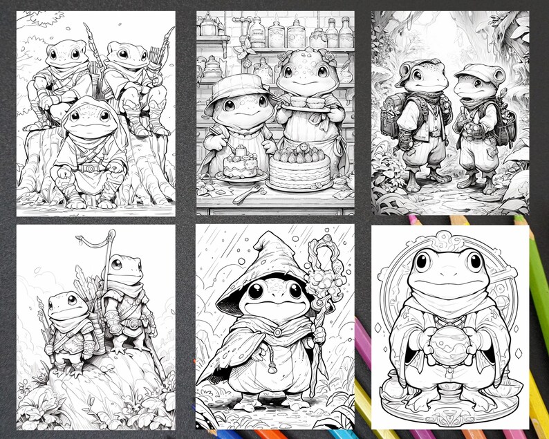 50 the Frog Kingdom Grayscale Coloring Pages - Etsy