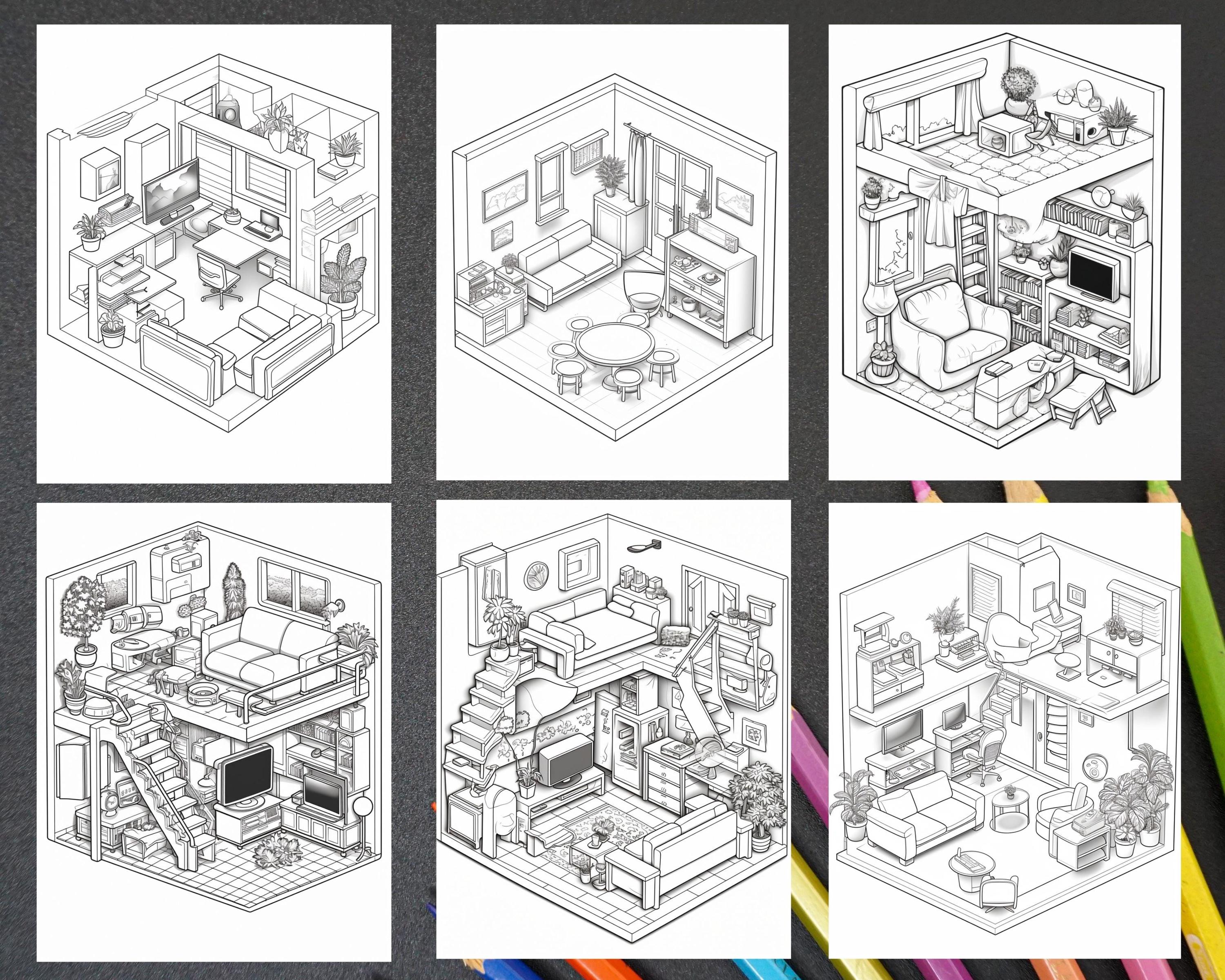 40 Pocket Room Coloring Pages - Etsy
