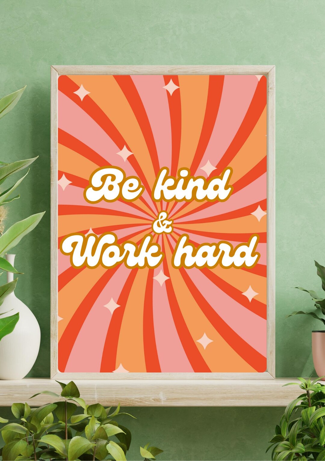 Be Kind & Work Hard - Classroom Poster - Etsy