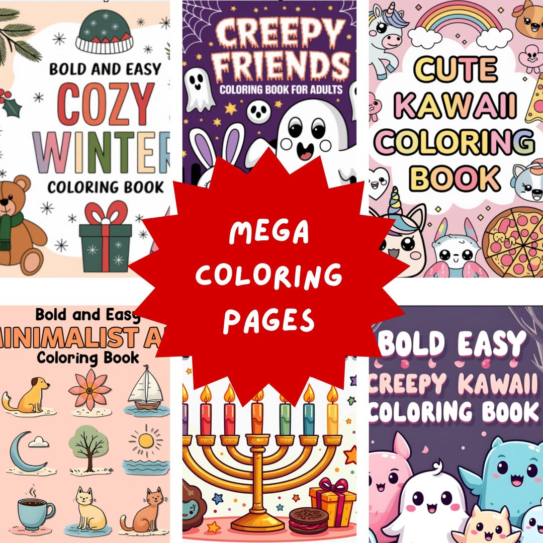 100+ Coloring Pages - Mega Bundle of Color Books for Kids & Adults ...