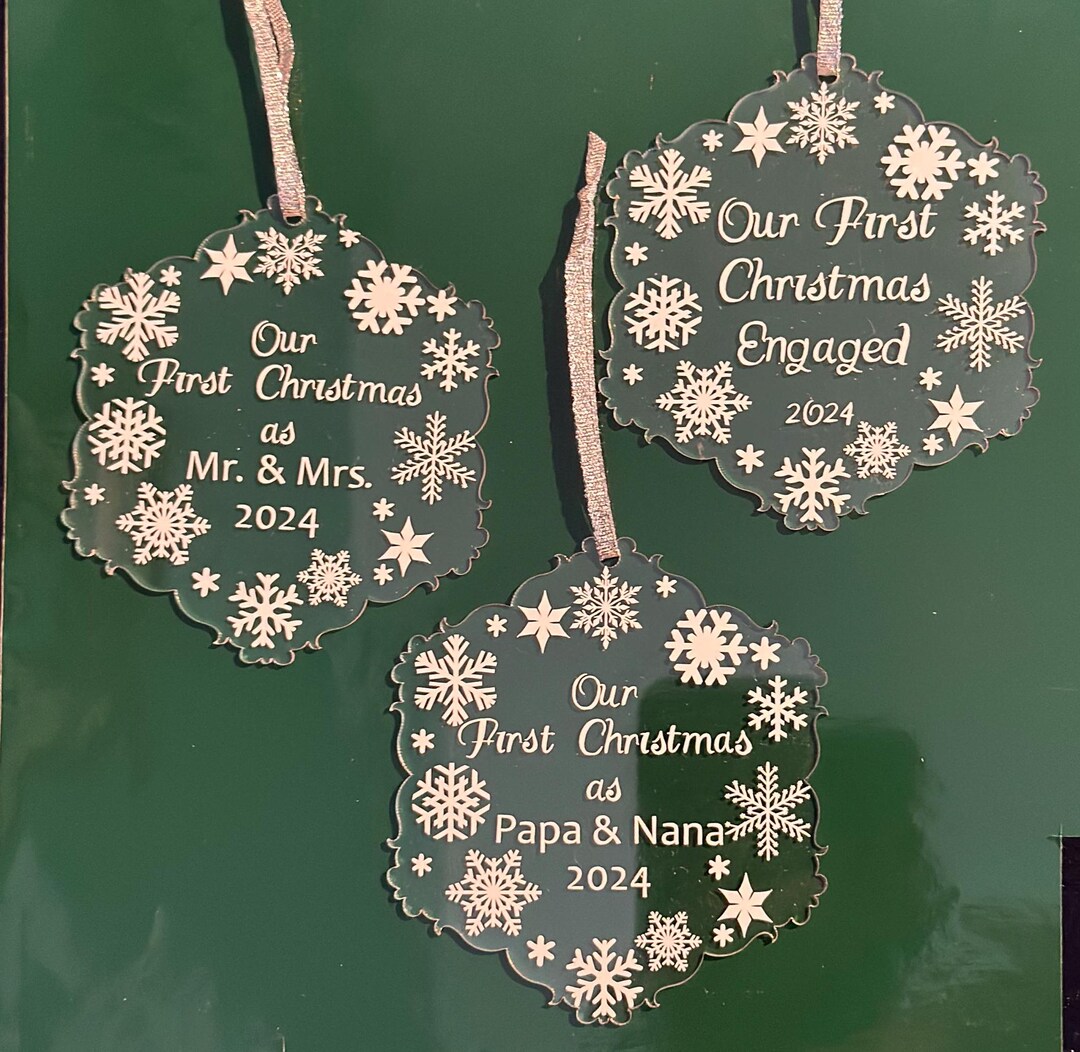 First Christmas Cut Acrylic Snowflake Ornaments - Etsy