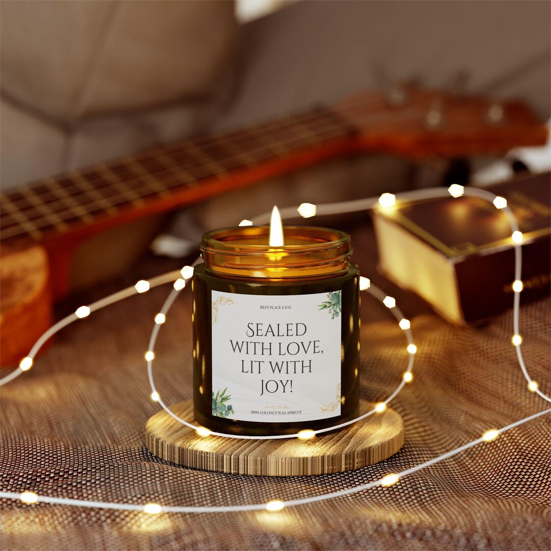 Sealed With Love Lit With Joy Wedding Candle Romantic Gift Anniversary ...