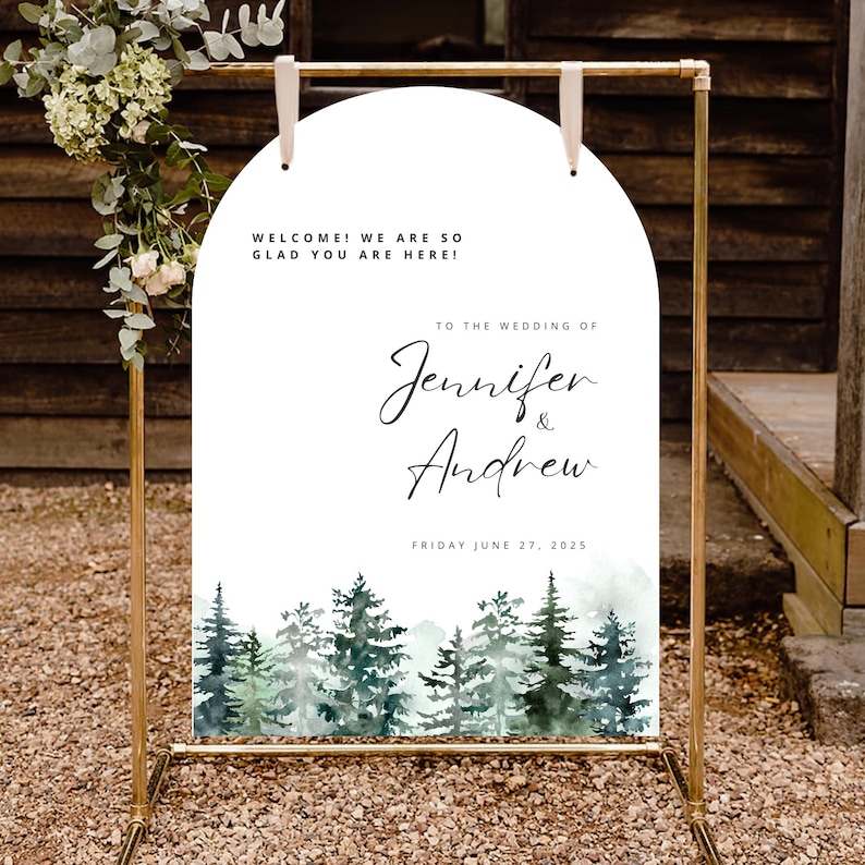 Mountain Themed Wedding Welcome Sign Large Personalized Nature ...