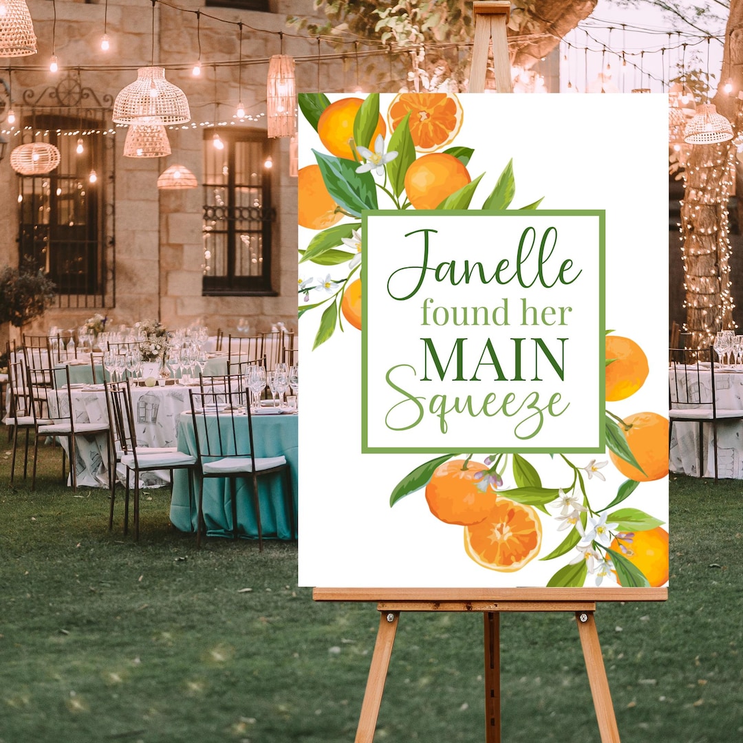Main Squeeze Bridal Shower Welcome Sign Arch Custom Printed Large ...