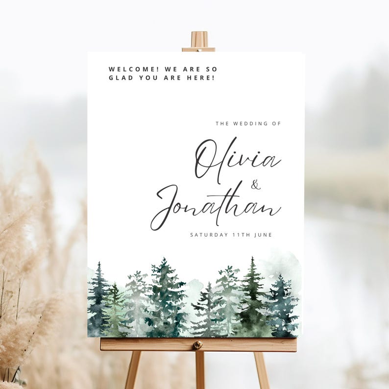 Mountain Themed Wedding Welcome Sign Large Personalized Nature ...
