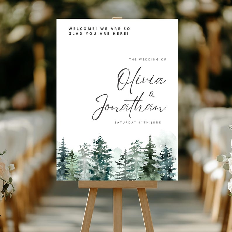 Mountain Themed Wedding Welcome Sign Large Personalized Nature ...