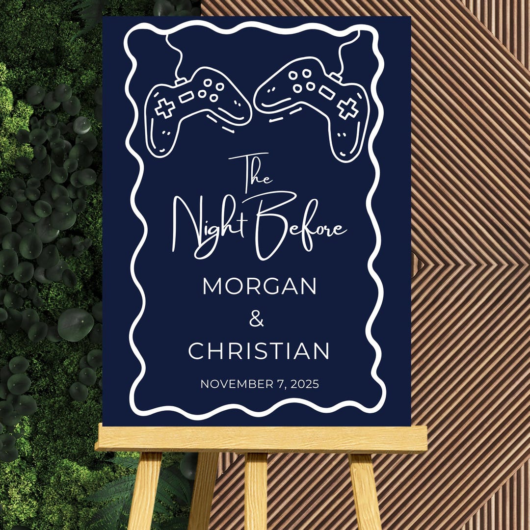 Video Game Themed the Night Before Welcome Sign Custom Printed Large ...
