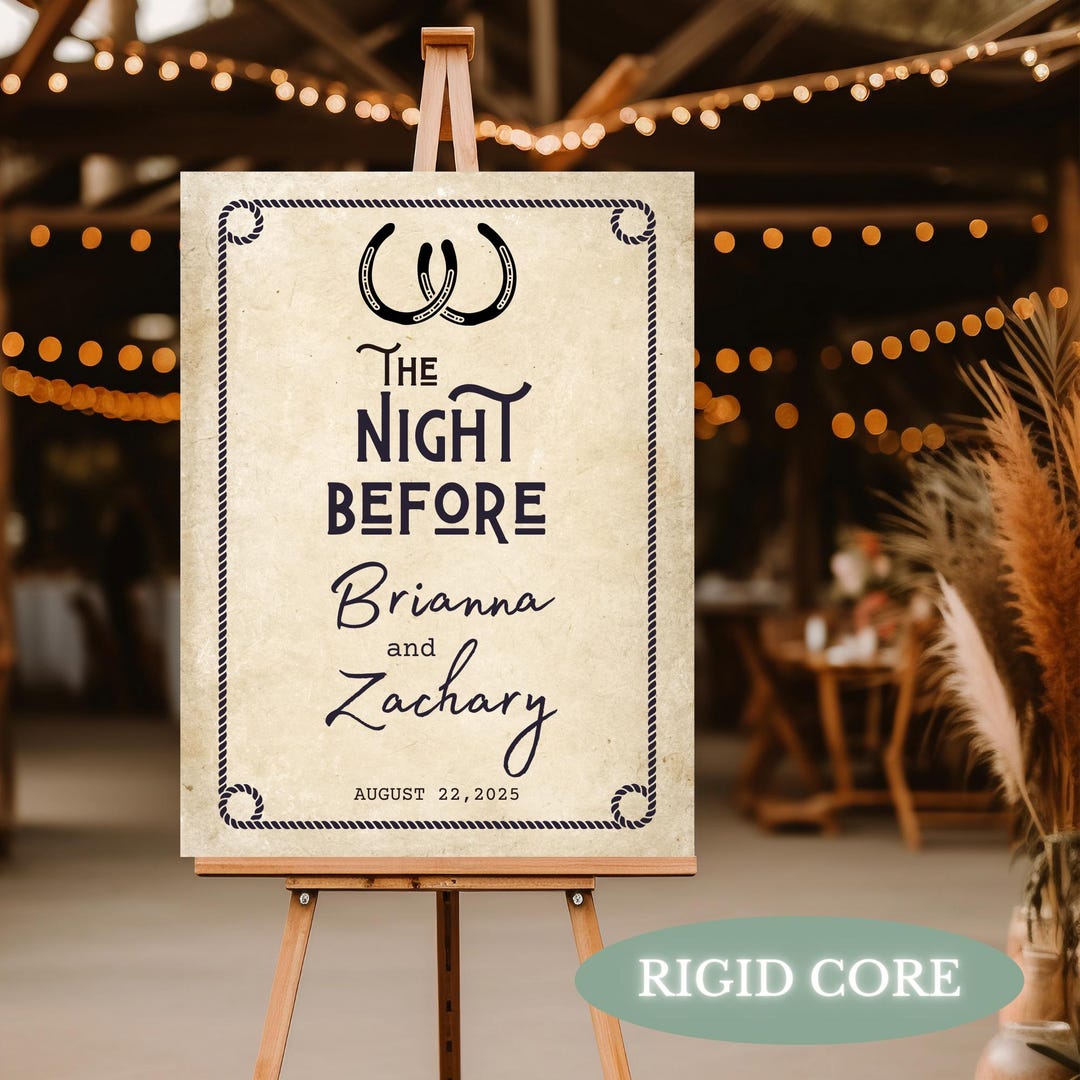 Western Themed Wedding Rehearsal Dinner Welcome Sign Personalized ...