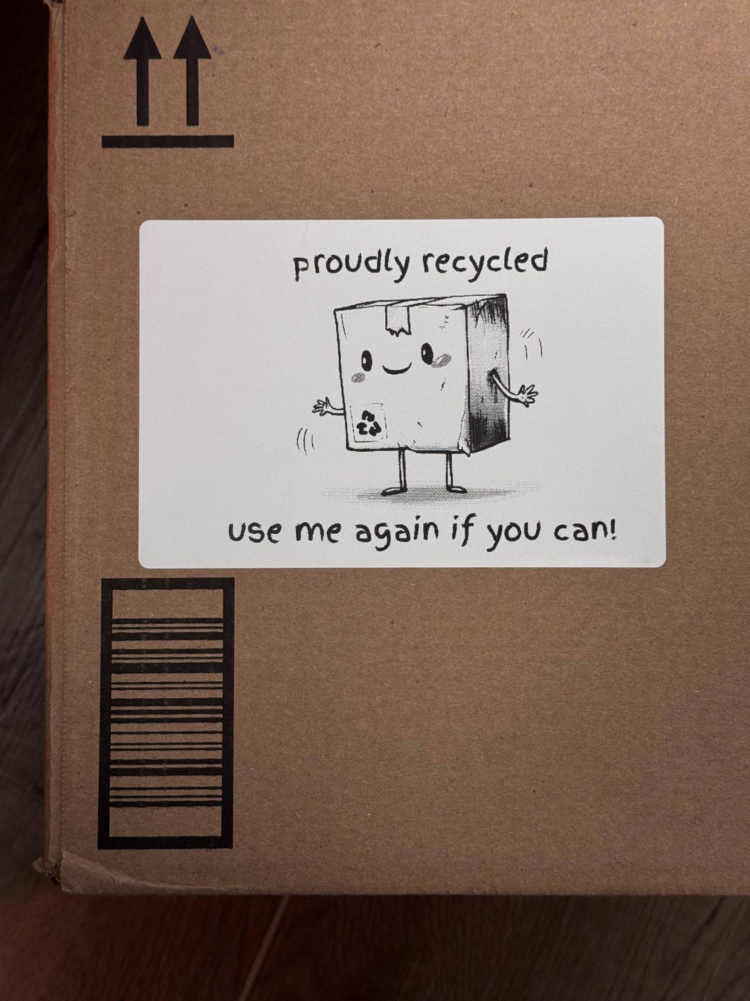 Printable Recycled Box Packaging Sticker Label for Reused Box. Cute Eco ...
