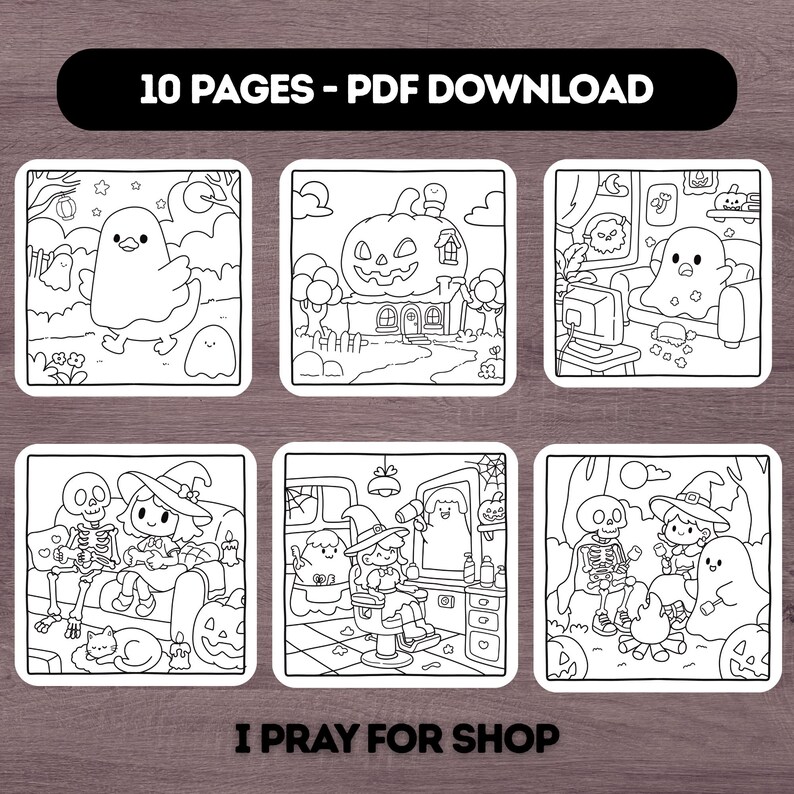 Spooky Hygge Halloween Coloring Book – 10 Pages of Cozy & Cute ...