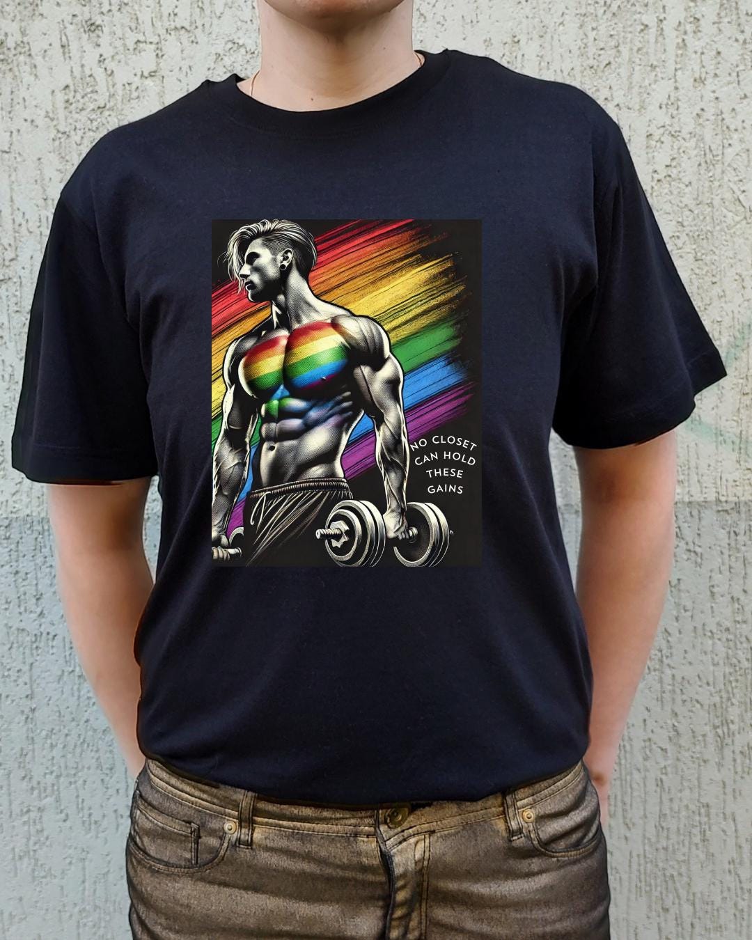 LGBTQ Gym Pride Shirt – No Closet Can Hold These Gains – Rainbow ...