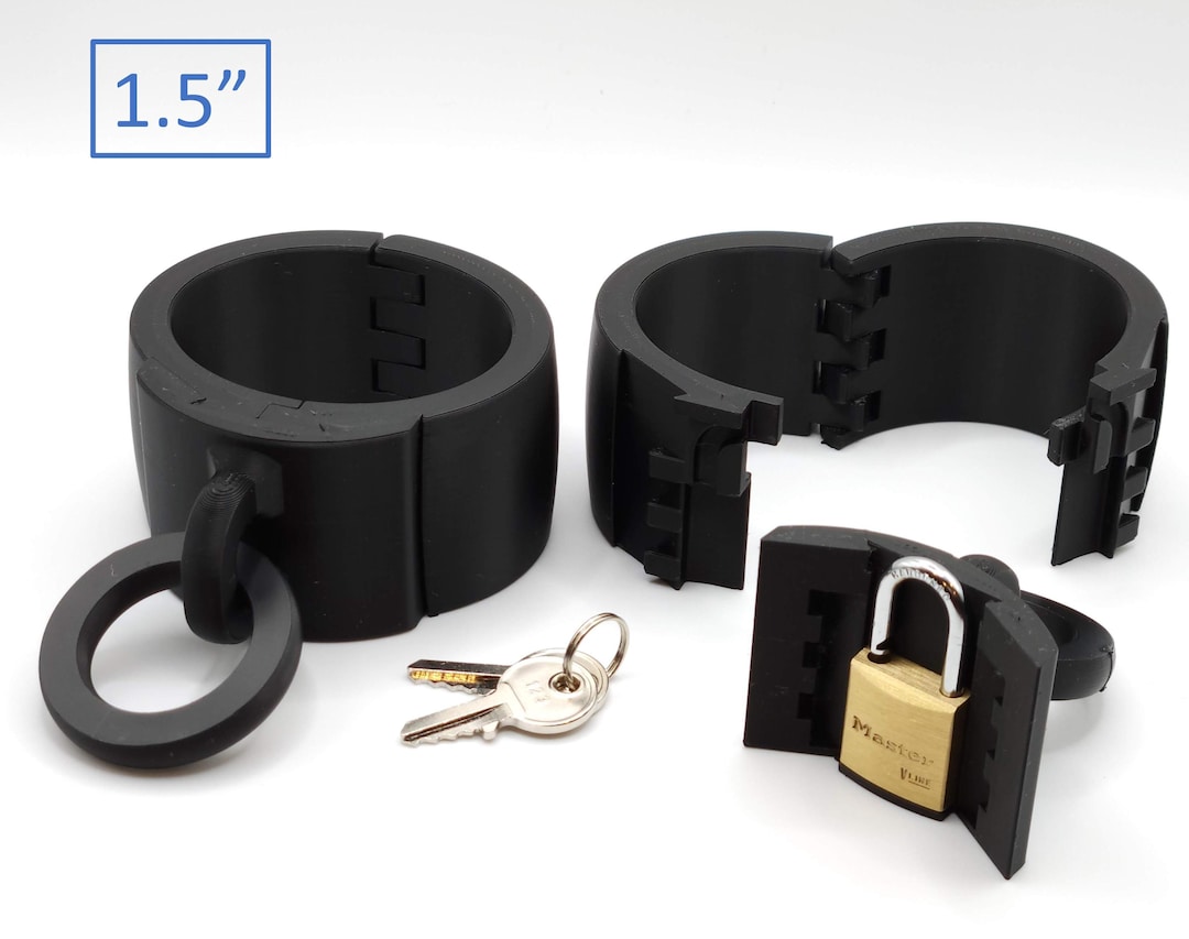 Locking Wrist Cuffs With Hidden Padlock - 1.5" Tall - Etsy
