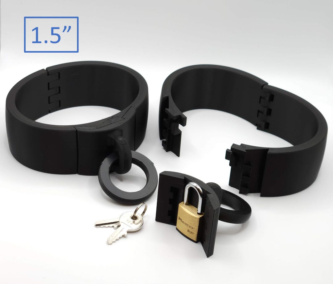 Locking Ankle Cuffs With Hidden Padlock - 1.5" Tall - Etsy