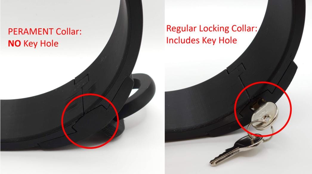 PERMANENT Bondage Collar With Hidden Padlock - 1.5" Tall - Etsy