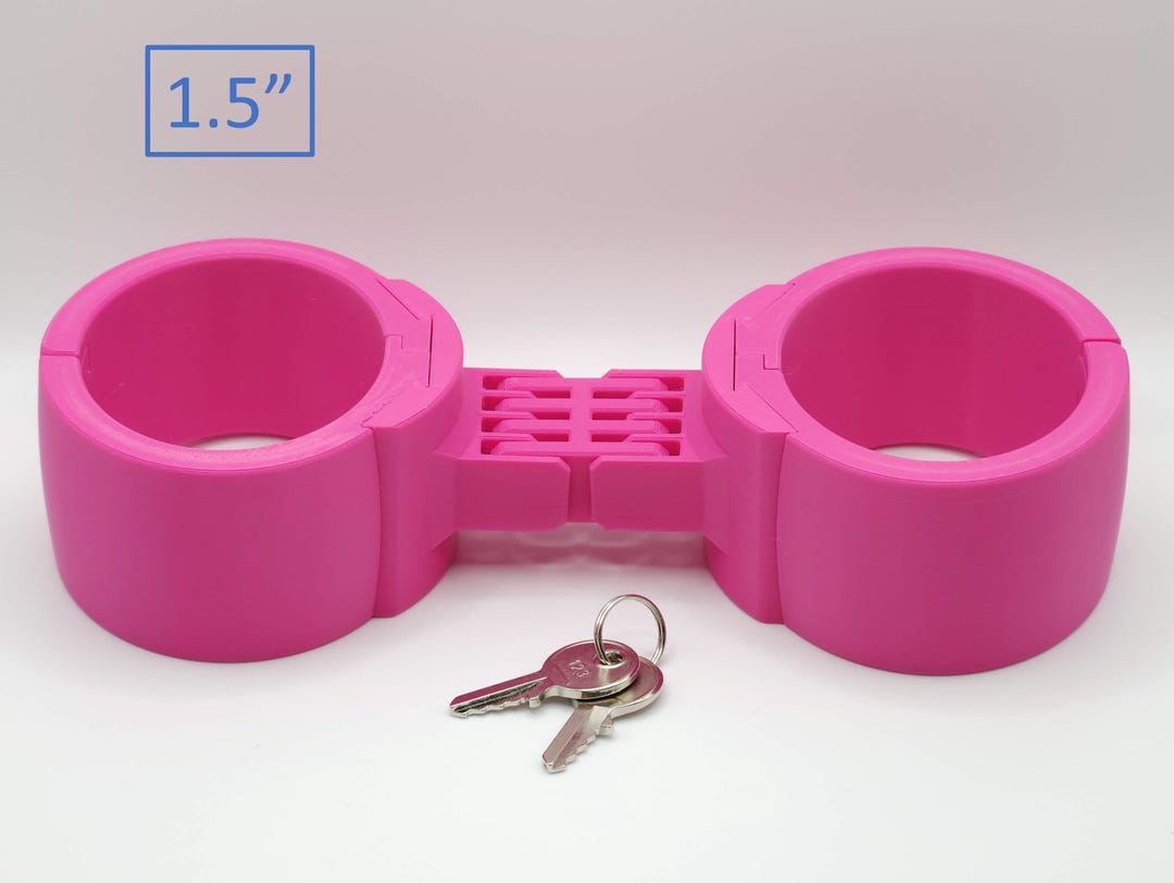 Locking Pink Hinged Handcuffs With Hidden Padlocks - 1.5" Tall - Etsy