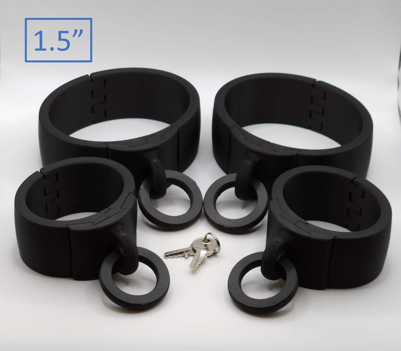 Set of Locking Wrist and Ankle Cuffs With O-ring Panels - 1.5" Tall - Etsy