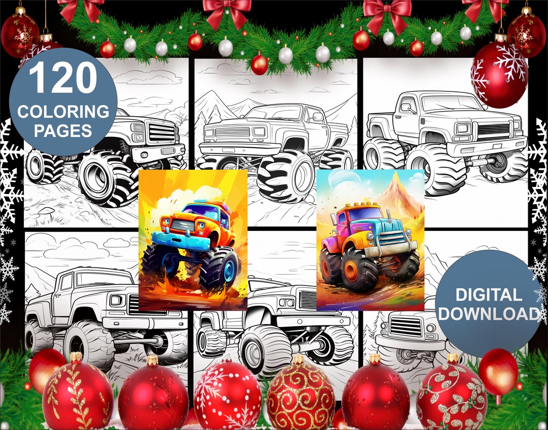 Ultimate 120 Monster Truck Coloring Sheets Digital Download - Etsy