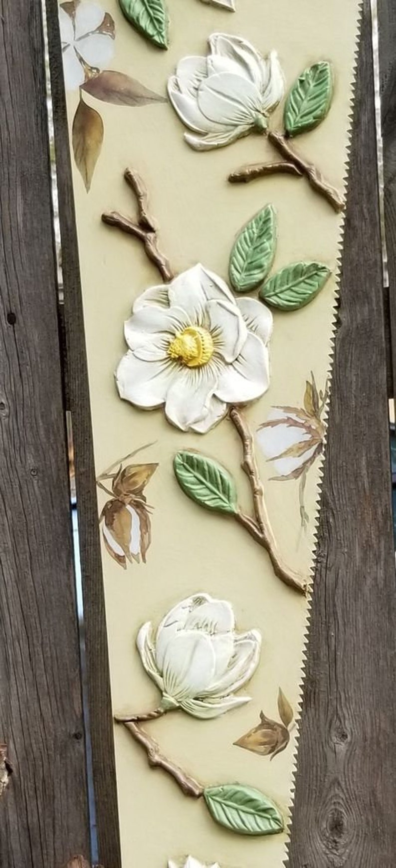 Magnolia and Cotton Boll Saw - Etsy