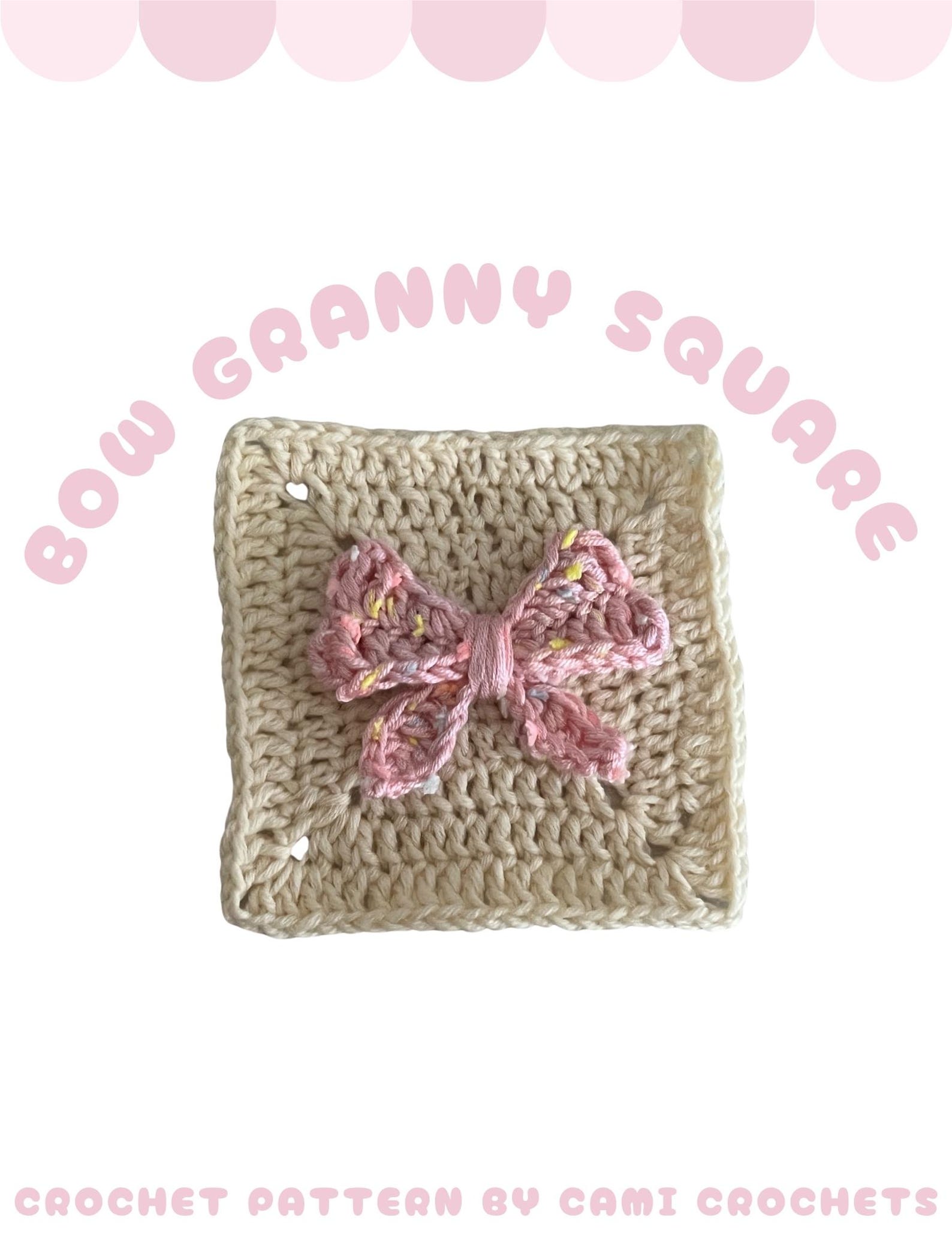 Bow Granny Square PATTERN Cute Coquette DIY Crochet Square Tutorial ...
