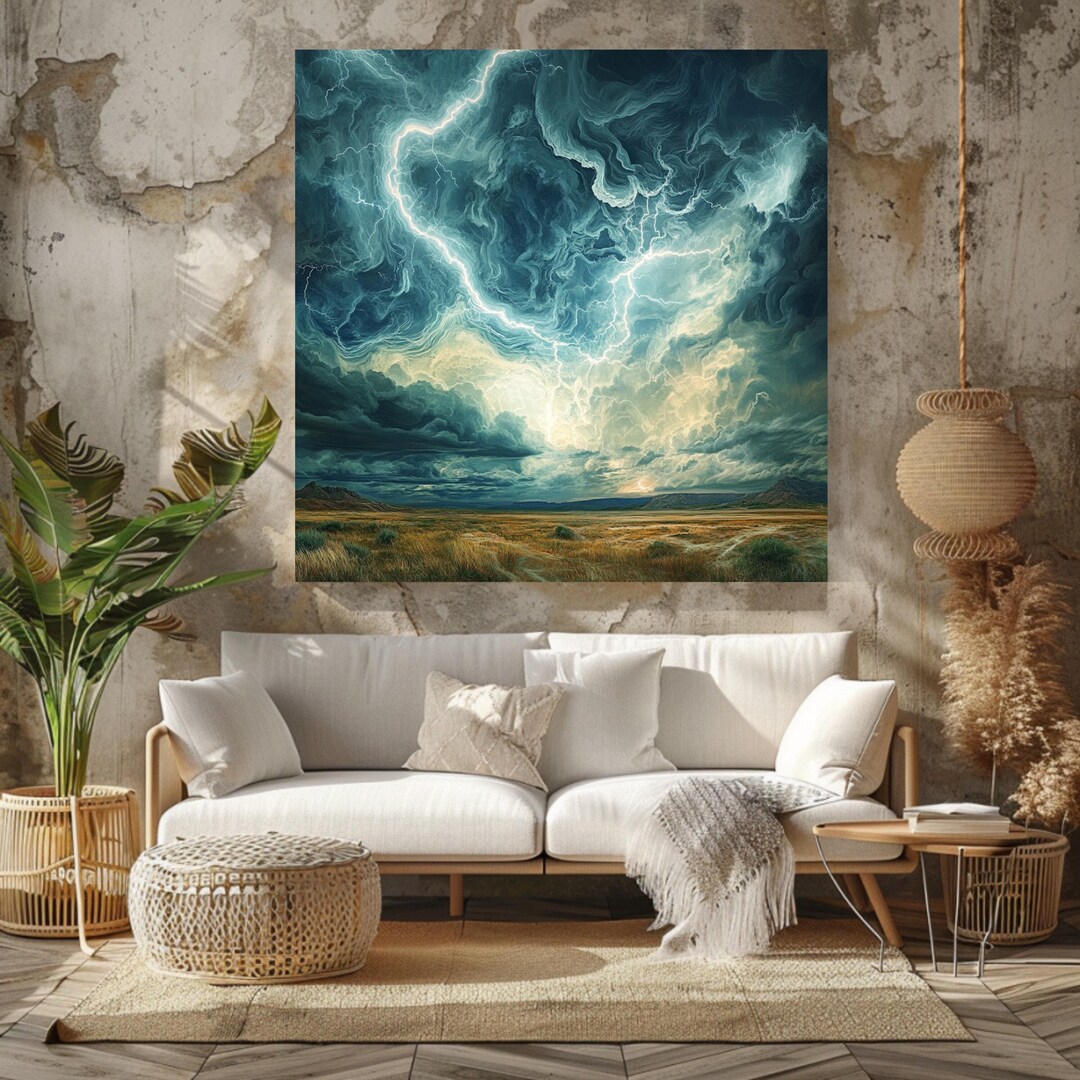 Swirling Storm Wall Art, Nature Wall Art, Mystical Sky Wall Decor ...